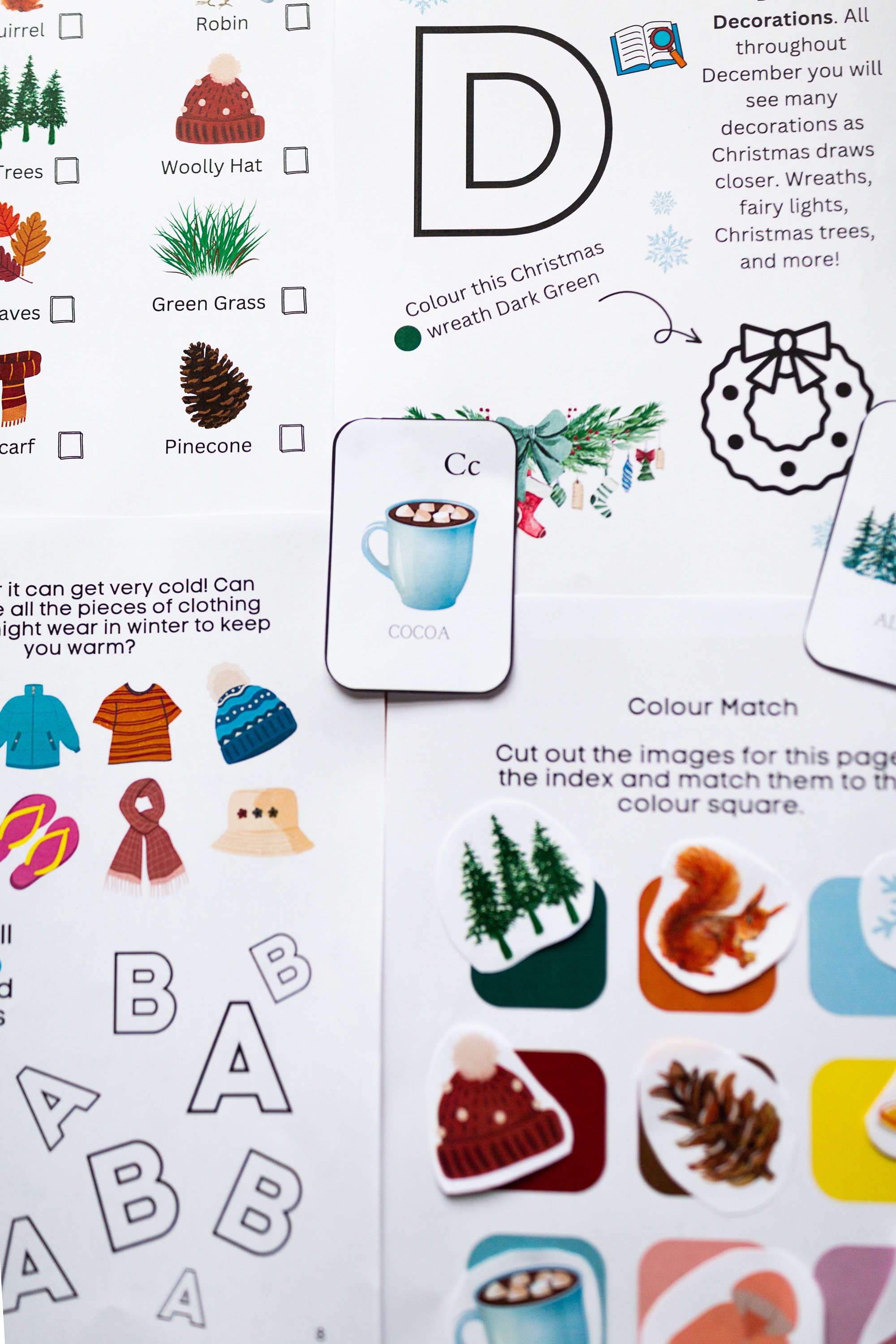 Winter Themed Preschool Letters Pack A-E Charlotte Mason Inspired ...