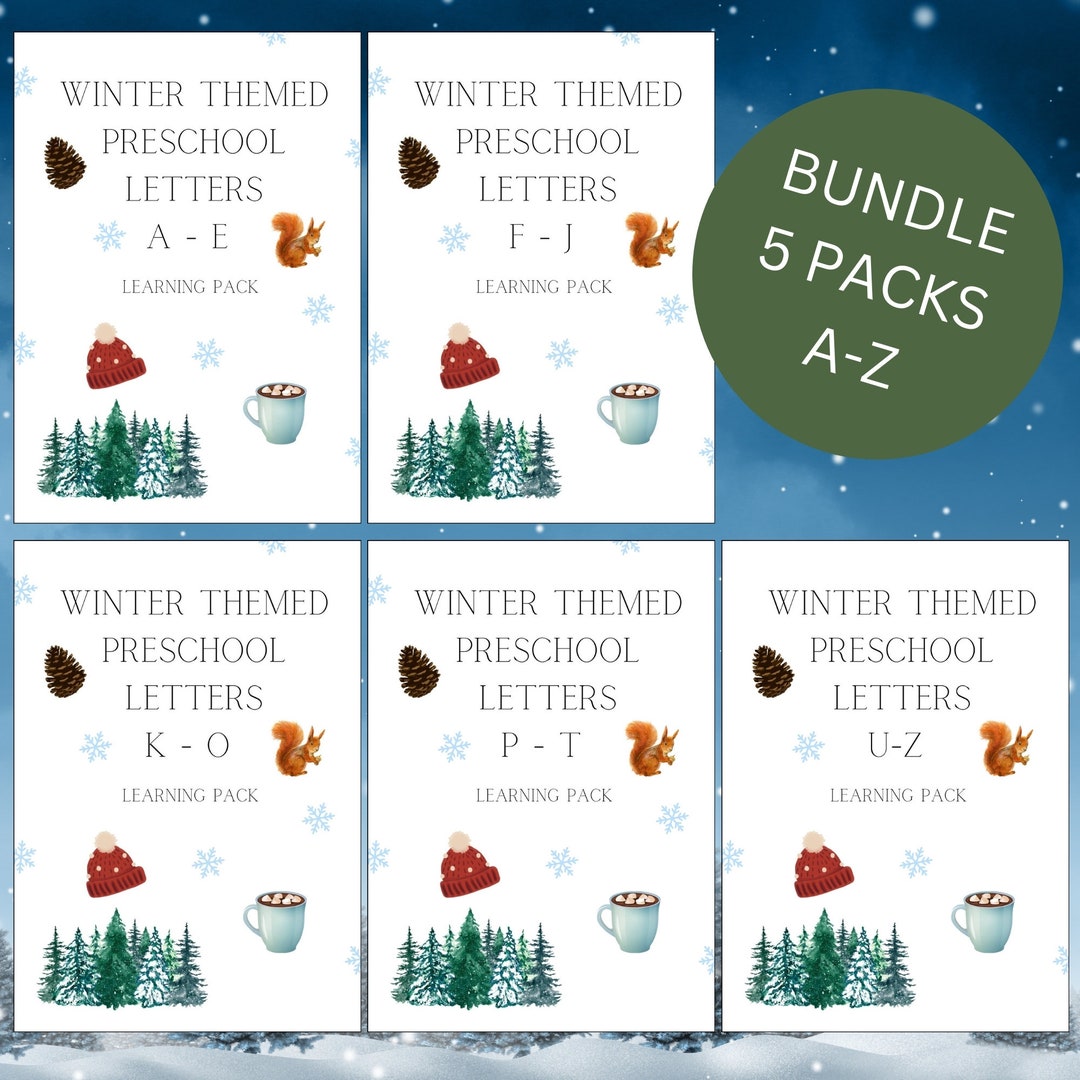 BUNDLE Winter Preschool Learning Packs A-Z | Montessori | Pre K ...