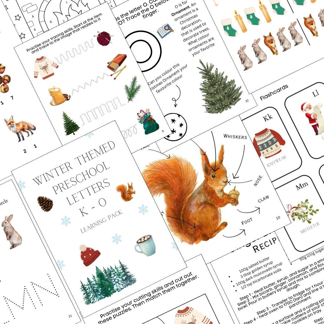 Winter Themed Preschool Letters Pack K-O | Charlotte Mason Inspired ...
