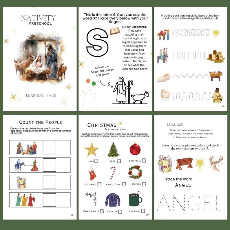 Nativity Themed Preschool Learning Pack | Charlotte Mason Inspired ...