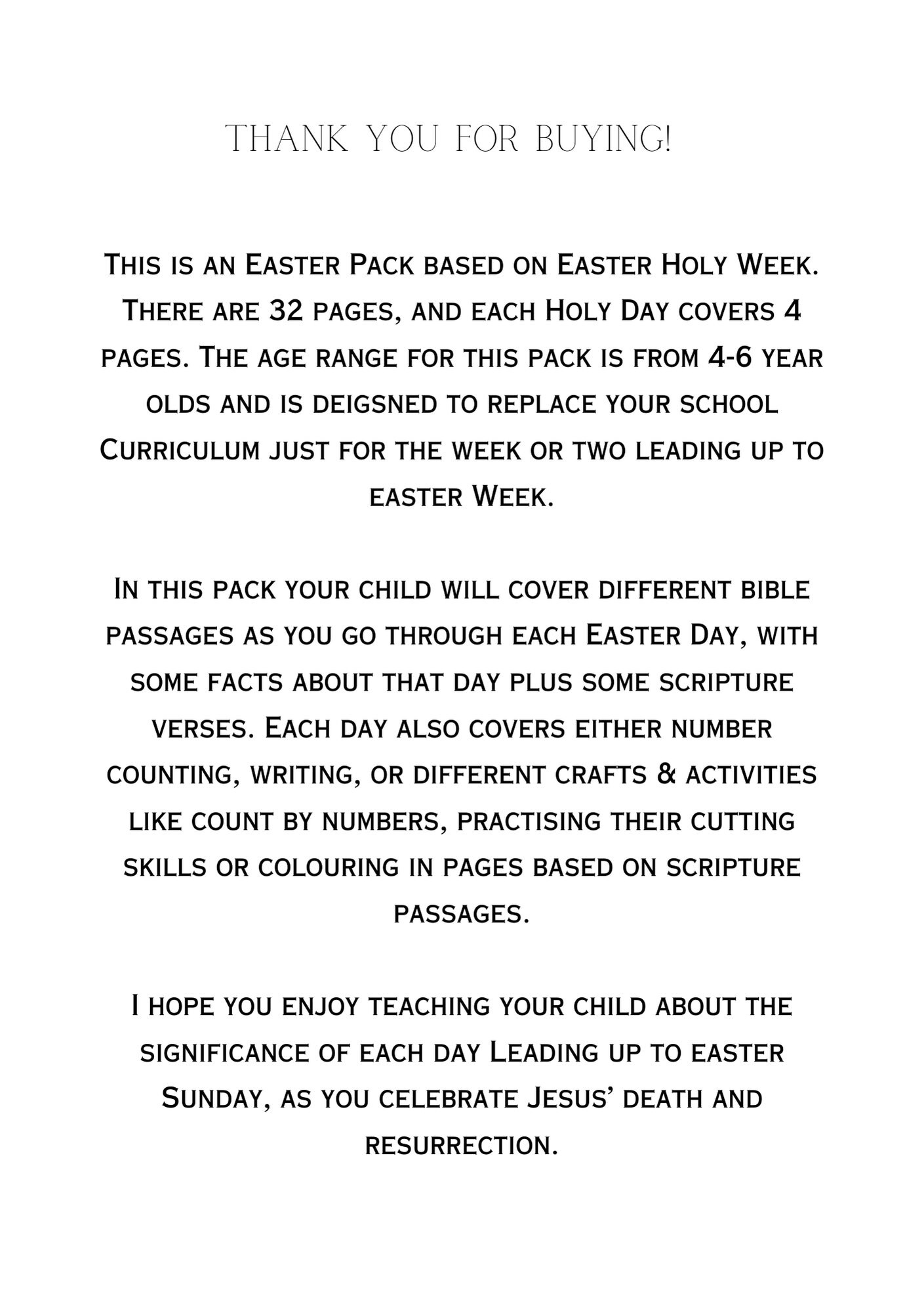 Holy Week Themed Preschool Learning Pack Charlotte Mason Inspired ...