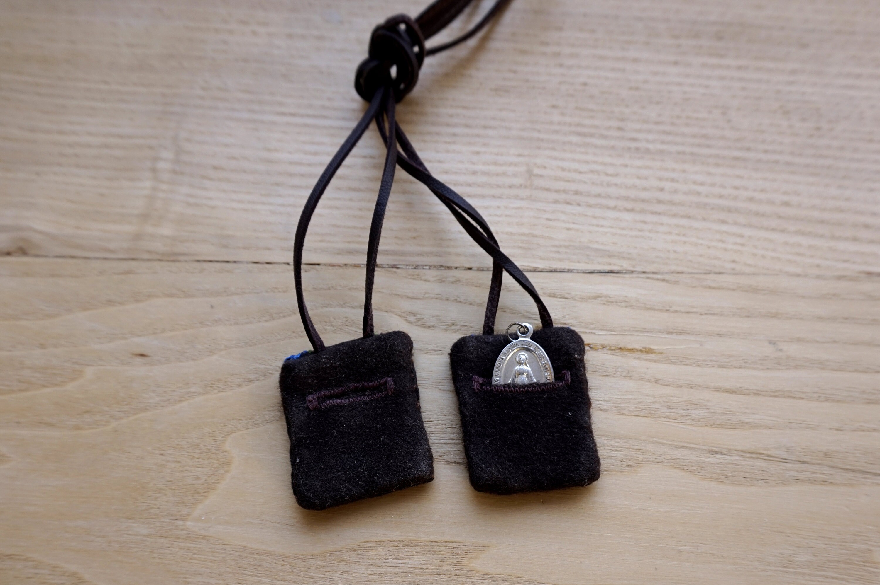 Brown Wool Scapular Embroidered by Hand - Traditional Catholic - Etsy