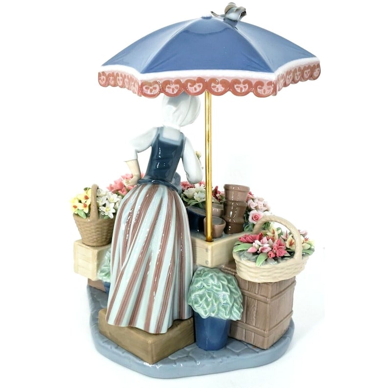 Lladro FLOWERS of the SEASON Female Flower Cart Figurine 1454 MINT No ...