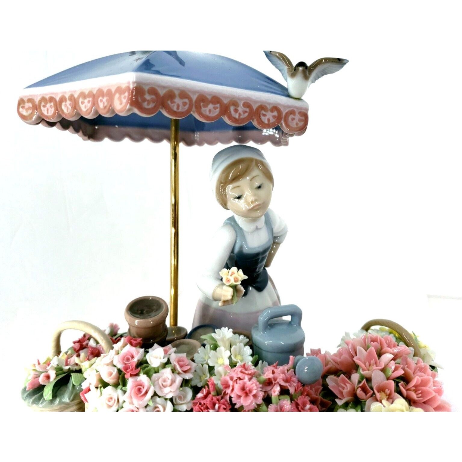 Lladro FLOWERS of the SEASON Female Flower Cart Figurine 1454 MINT No ...