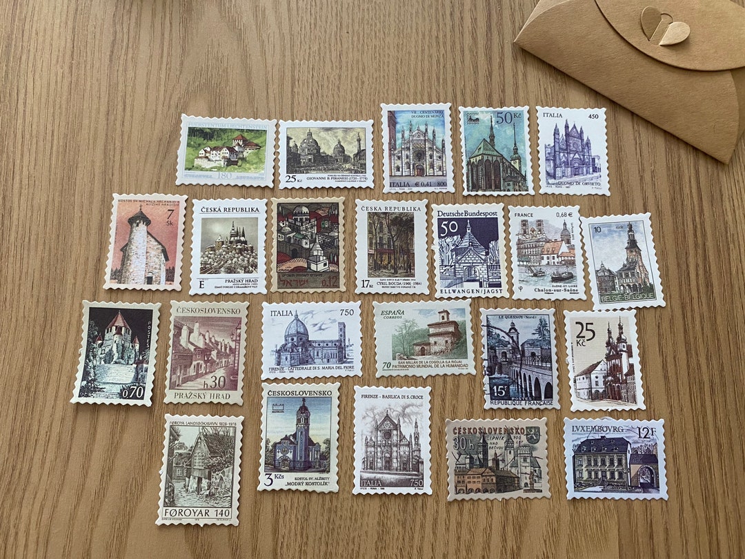 Vintage Stamp Stickers Set Journaling Scrapbook - Etsy