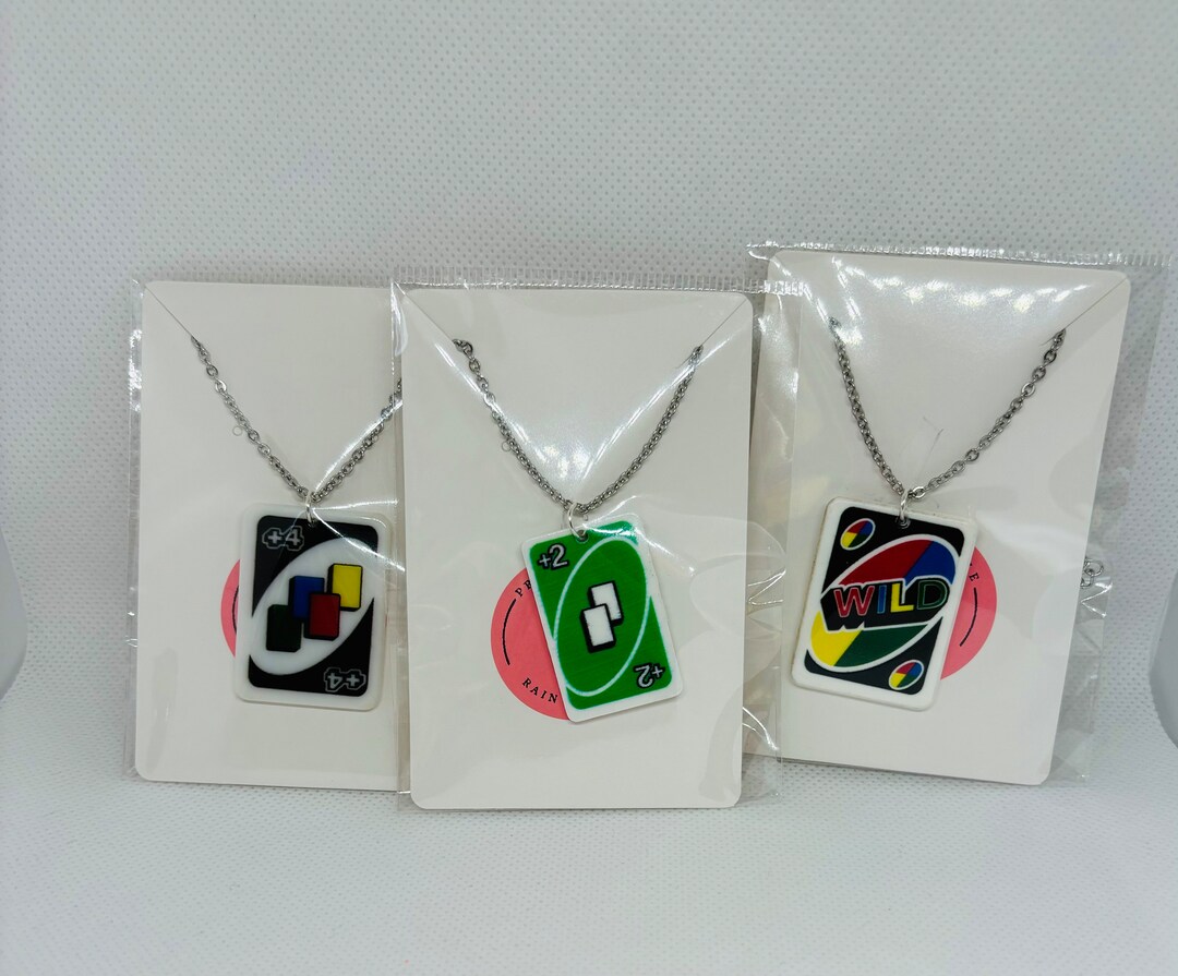 UNO Card Game Double Sided 4 2 Wild Card Necklace - Etsy