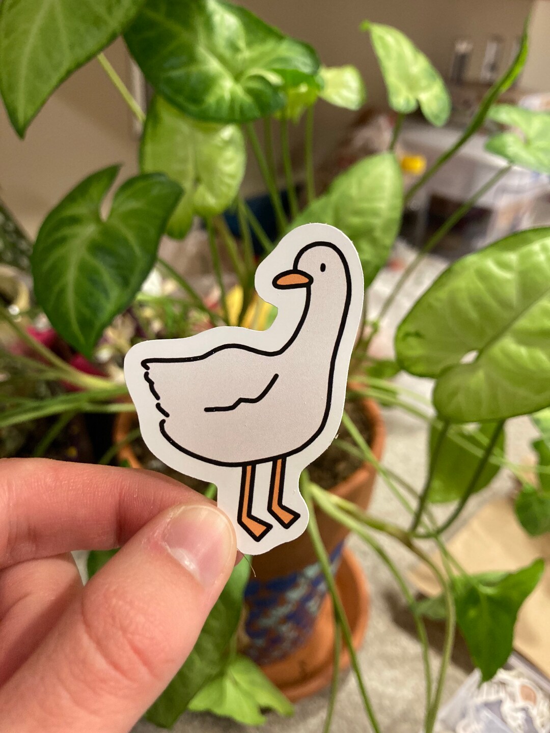 Cottagecore Cute White Goose Duck Matte Sticker Goose Game Laptop Water ...