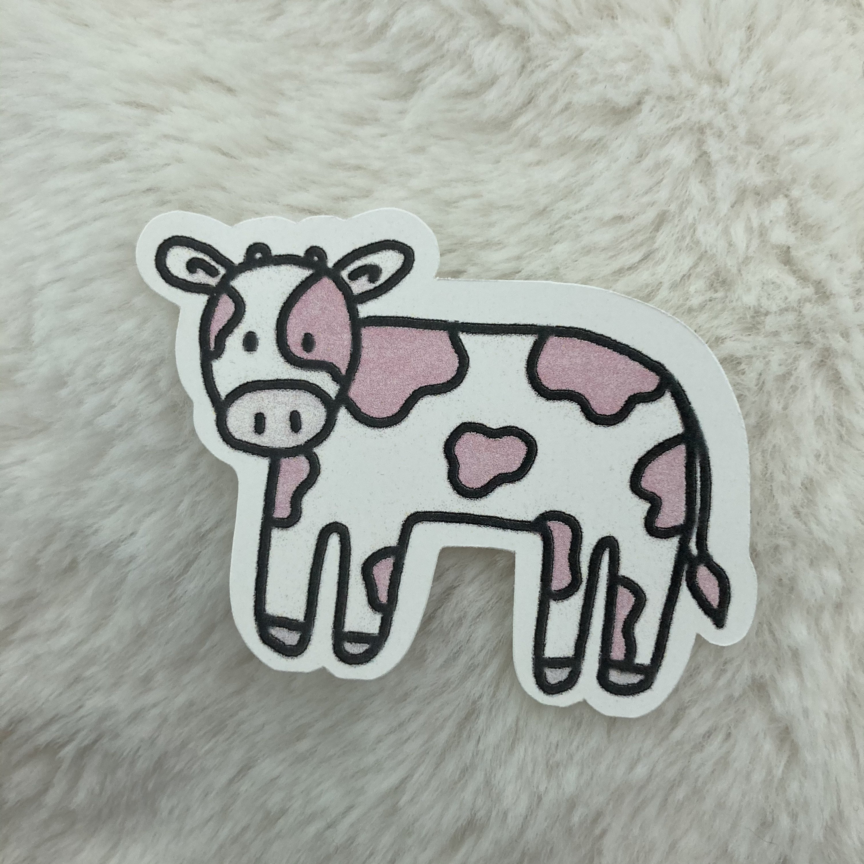 Kawaii Spotted Cow Matte Sticker Pack Strawberry Cow Spotted - Etsy