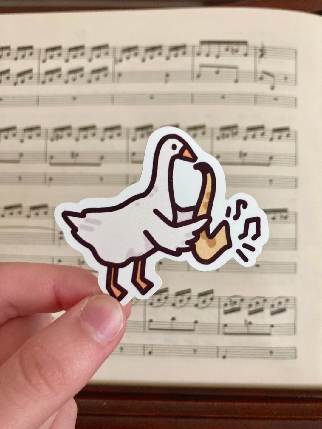 Cute Goose Playing Saxophone Sticker Musician Cottagecore Goose - Etsy