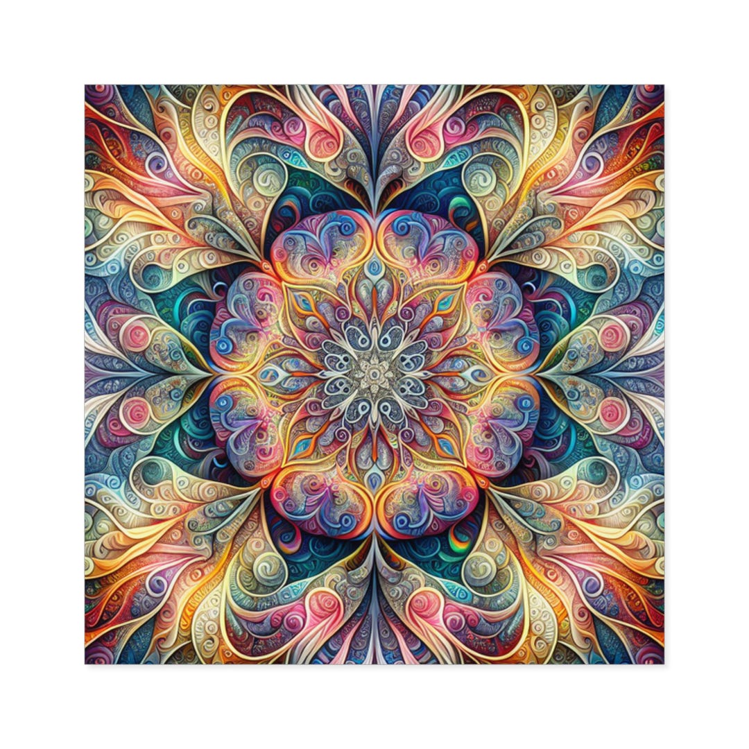 Psychedelic Square Stickers, Indoor/outdoor, Trippy Decals for Laptops ...