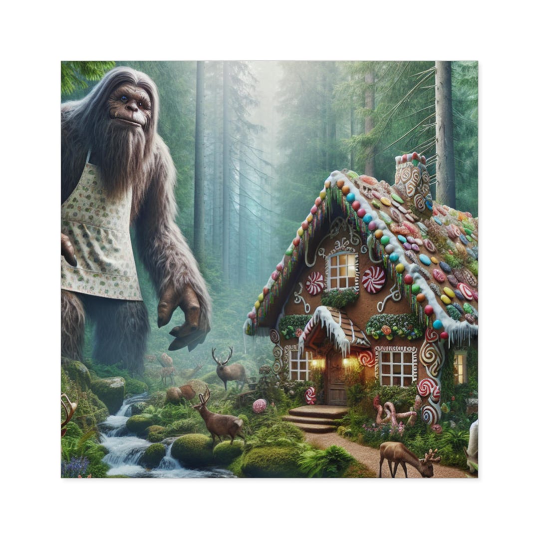 Bigfoot Gingerbread House Square Stickers, Indoor\/outdoor Decals ...
