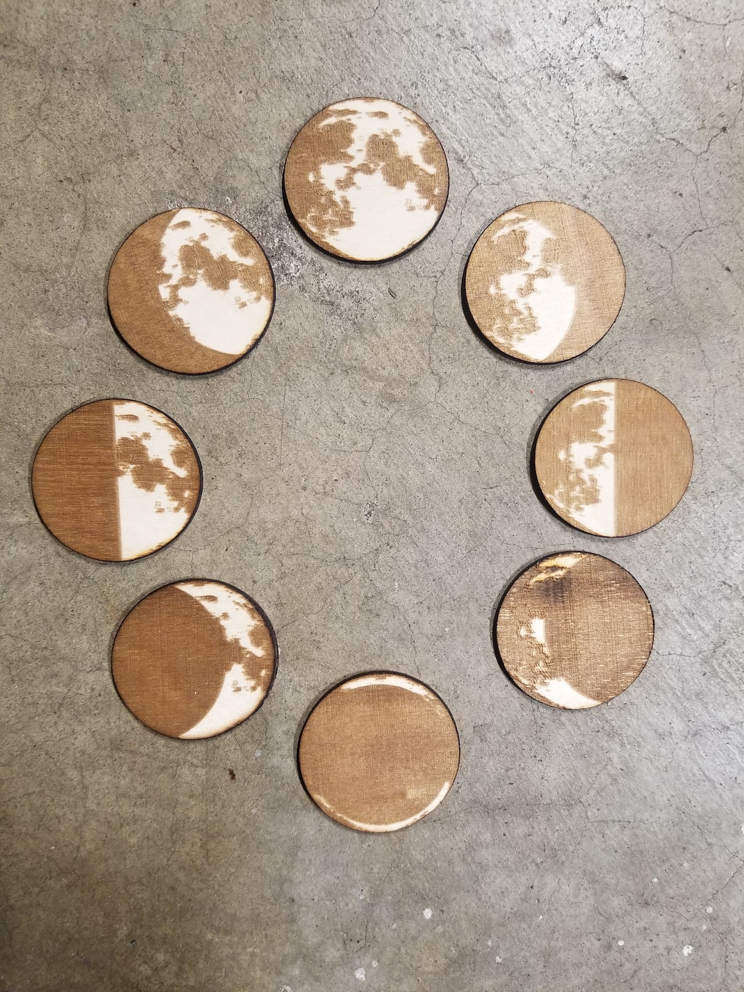 Set of Wood Moon Phases Wall Hanging Banner Lunar - Etsy
