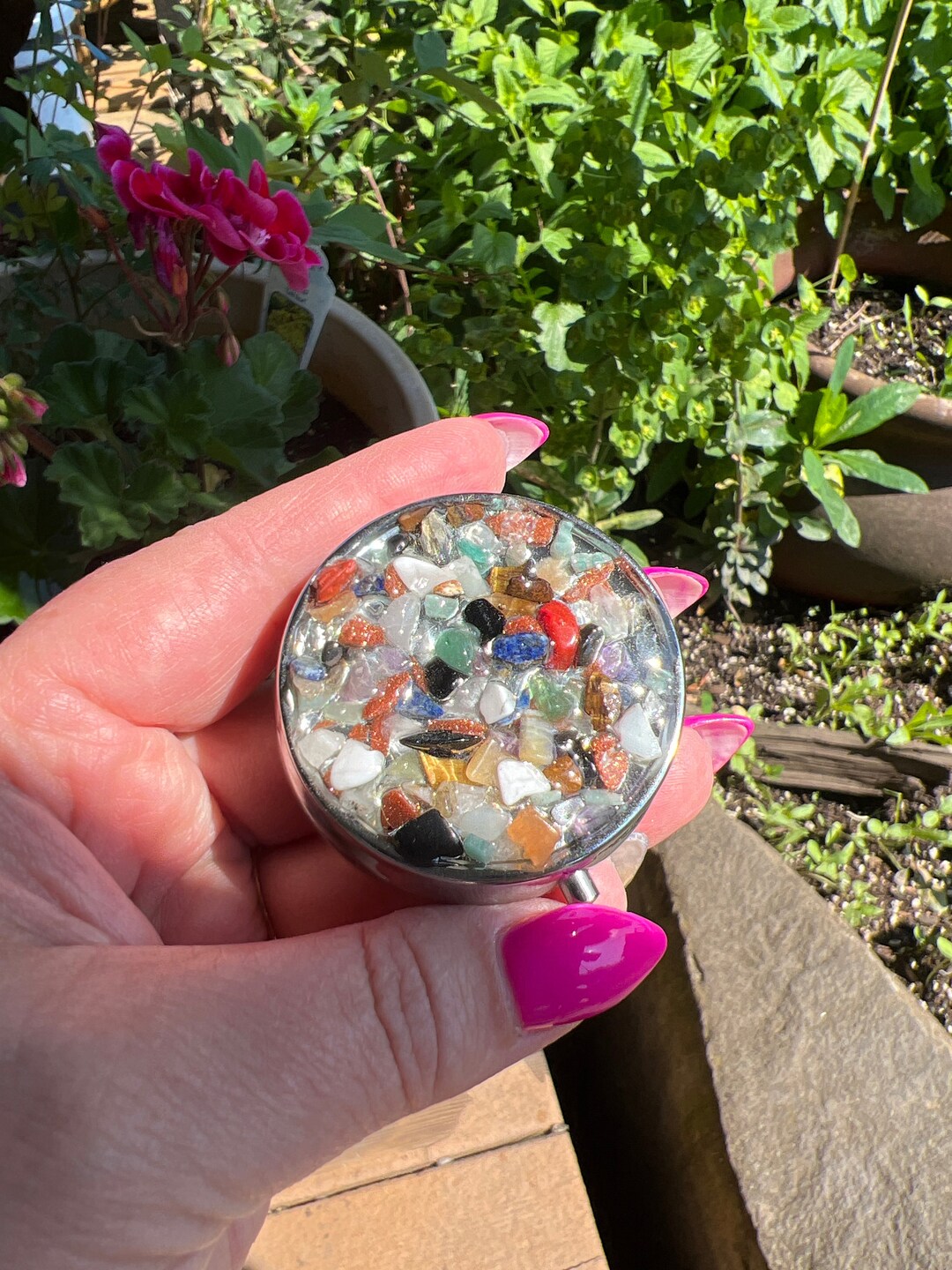 Gemstone Pill Container for Purse or Travel L Gift - Etsy