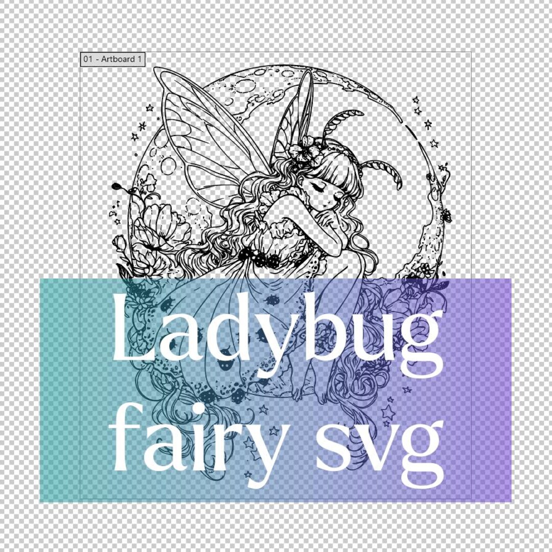 Ladybug Fairy Moon SVG - Adorable Moth Night Vector Design for Laser ...