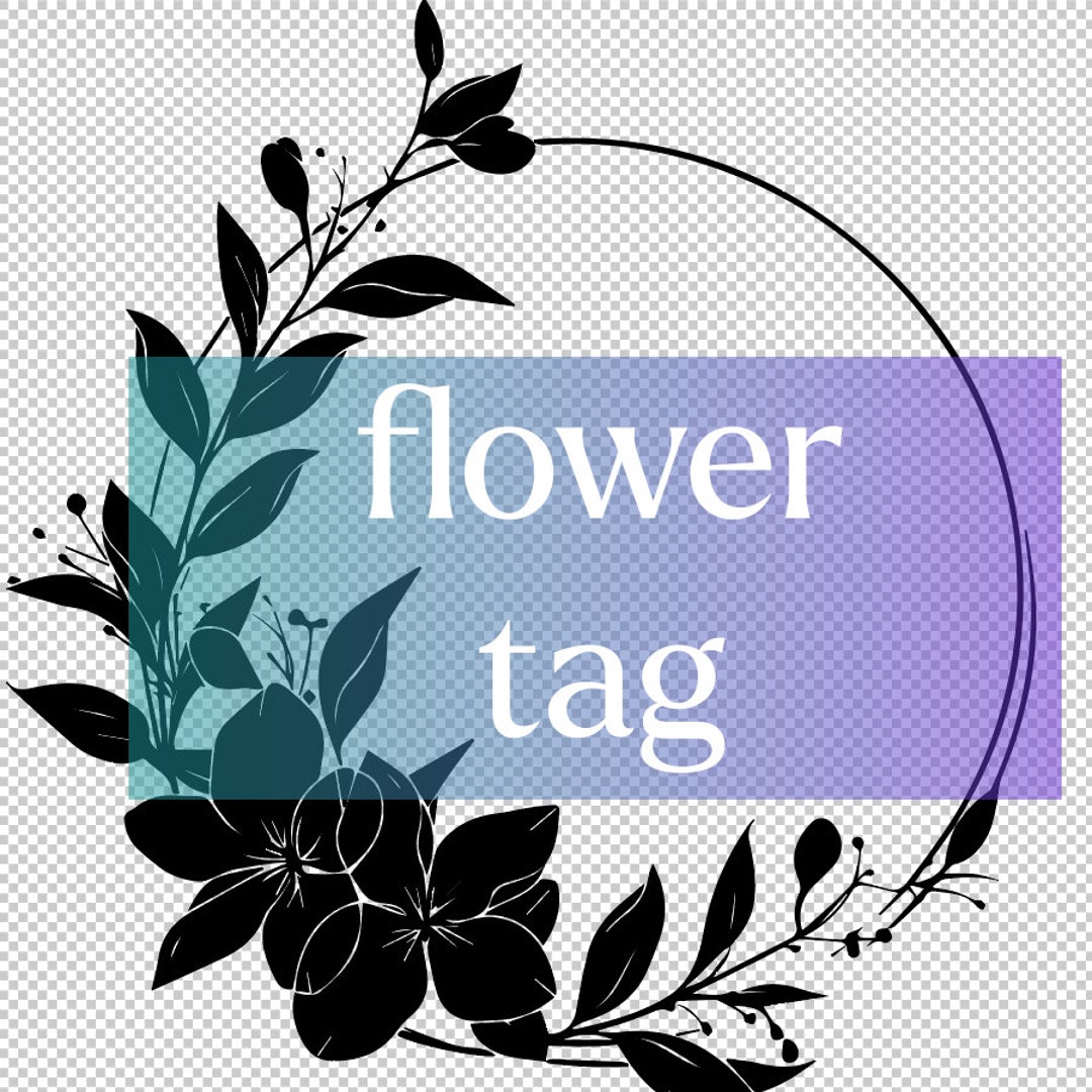 Flower Tag SVG - Classy Floral Nameplate Vector Design for Place Card ...