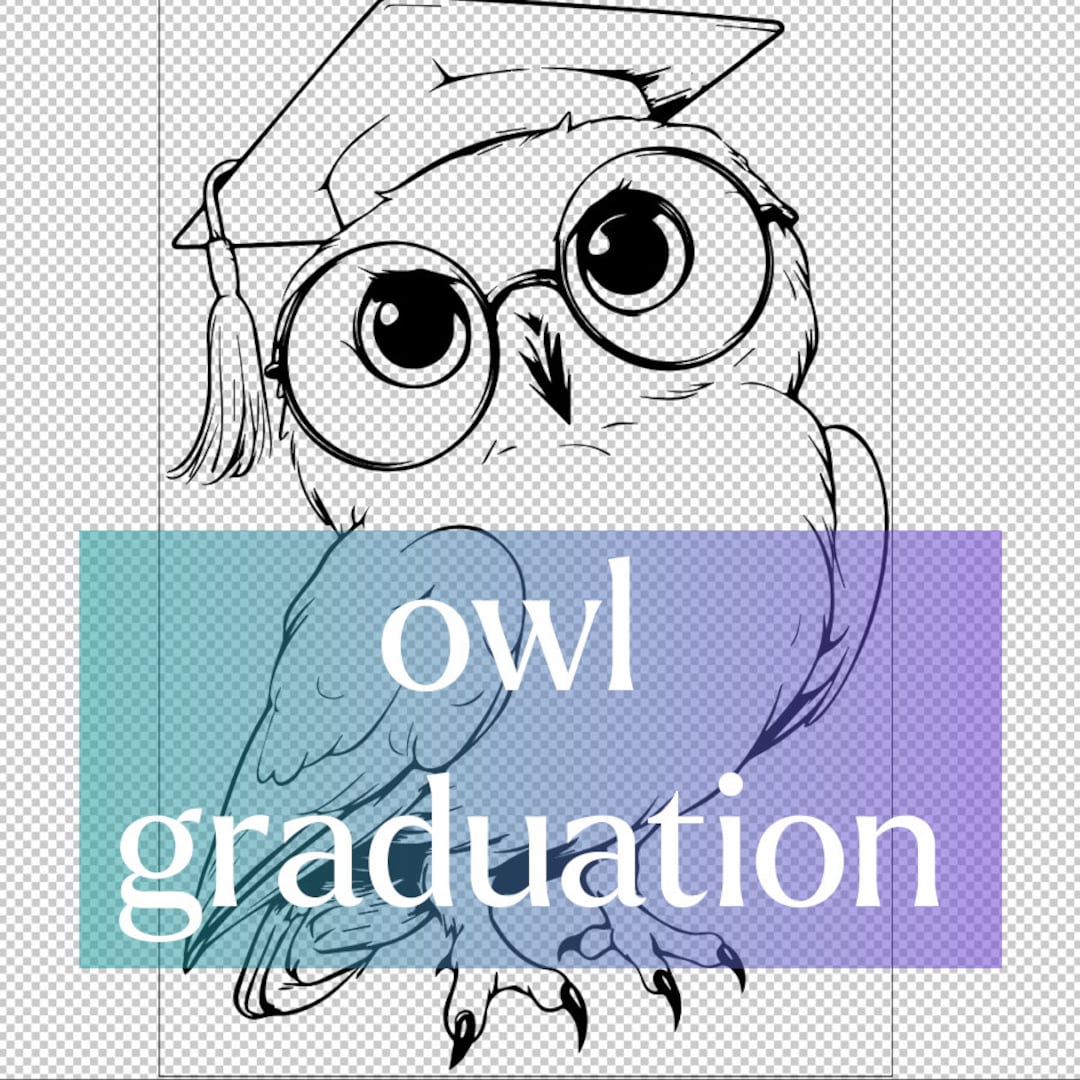 Adorable Graduation Owl SVG - Cute Owl With Hat and Glasses Vector ...