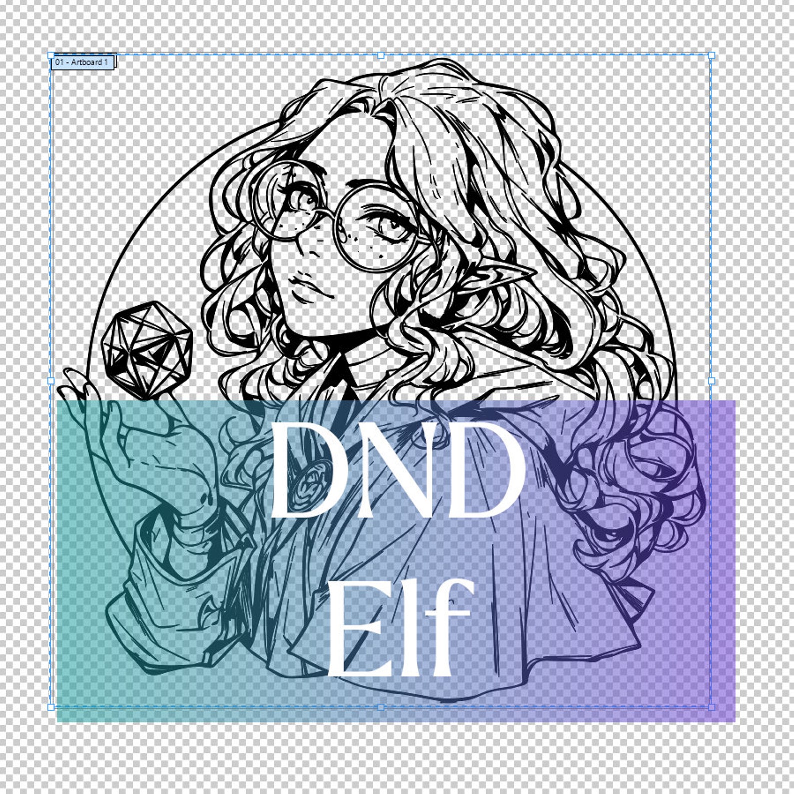 DND Elf SVG - Cute Geeky Vector Design for Engraving Eps Pdf PNG ...