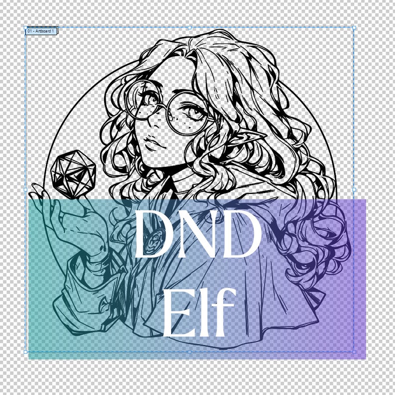 DND Elf SVG Cute Geeky Vector Design for Engraving Eps Pdf PNG Perfect ...