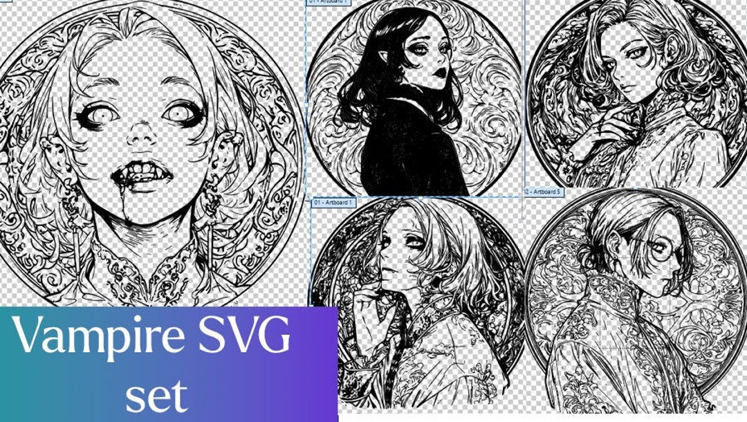 Vampires - 5 SVG Set for Crafting, Coasters - Etsy