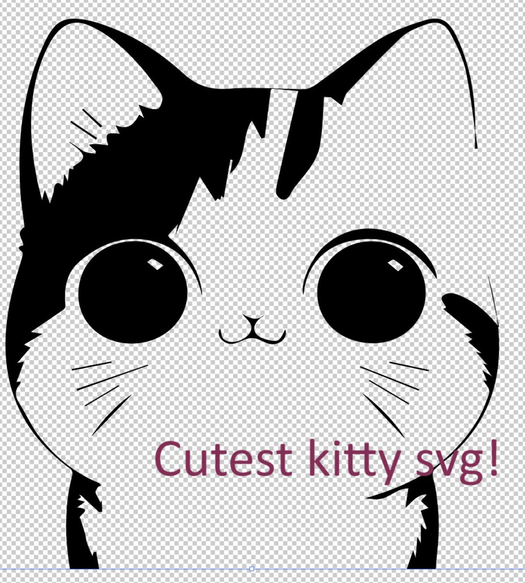 Cutest Kitty SVG - Simple Adorable Vector Art Image for Crafting and ...