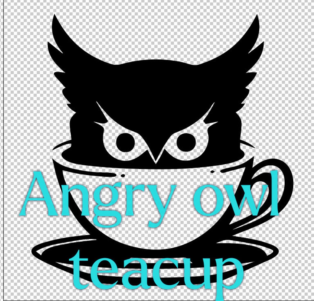 Angry Owl Teacup SVG - Cute Owl With Mug Vector Design for Cricut ...