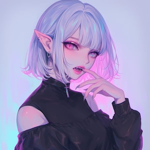 Simple Anime PFP Headshot - Original Character Digital Art - Etsy