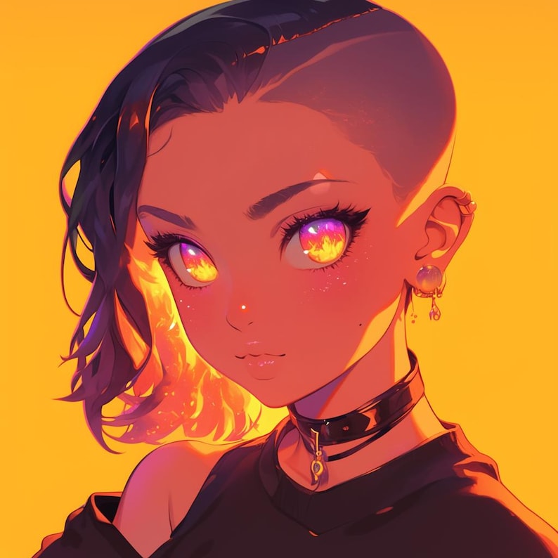 Simple Anime PFP Headshot - Original Character Digital Art - Etsy