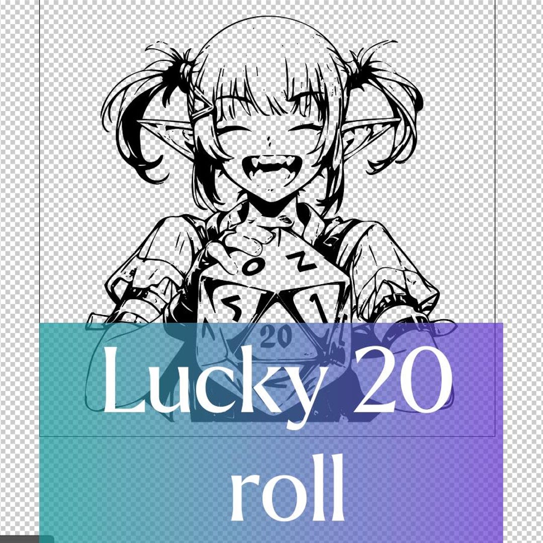 Lucky 20 Roll SVG - Cute Silly Elf DND Vector Design for Engraving Eps ...