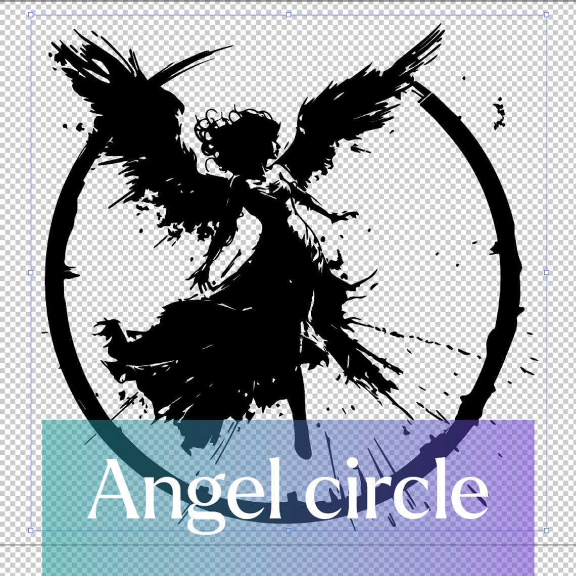 Angel Circle SVG - Ethereal Dark Design SVG EPS Pdf Png for Crafting - Etsy