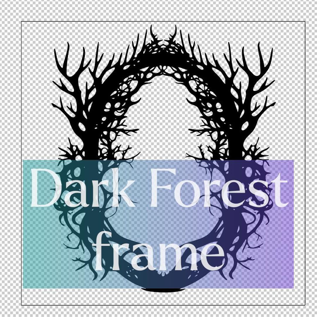Dark Forest Frame SVG - Horror Romantic Fantasy Vector Design for ...