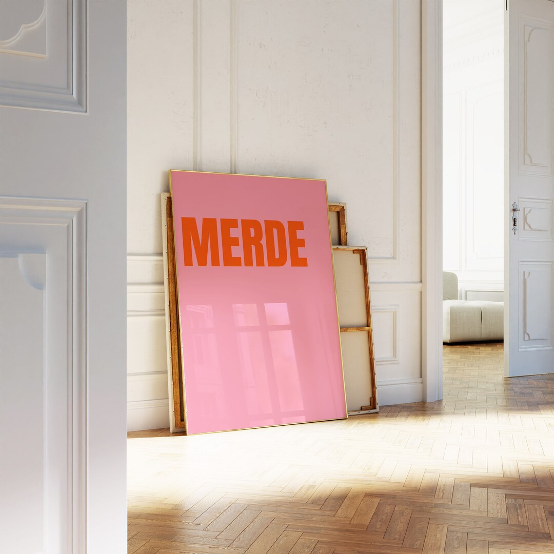 Merde French Shit Girl Power Wall Art Pink Red Print Unframed A3 A4 A5 ...