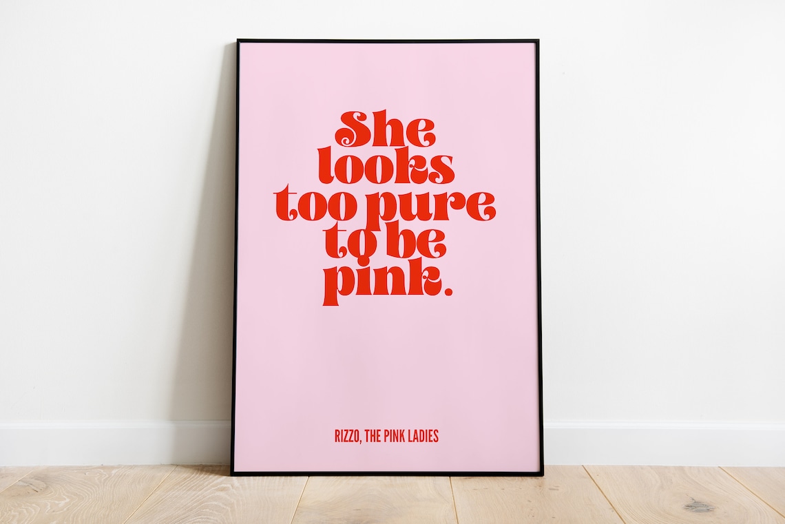 Grease Pink Ladies Rizzo Too Pure to Be Pink Film Movie - Etsy