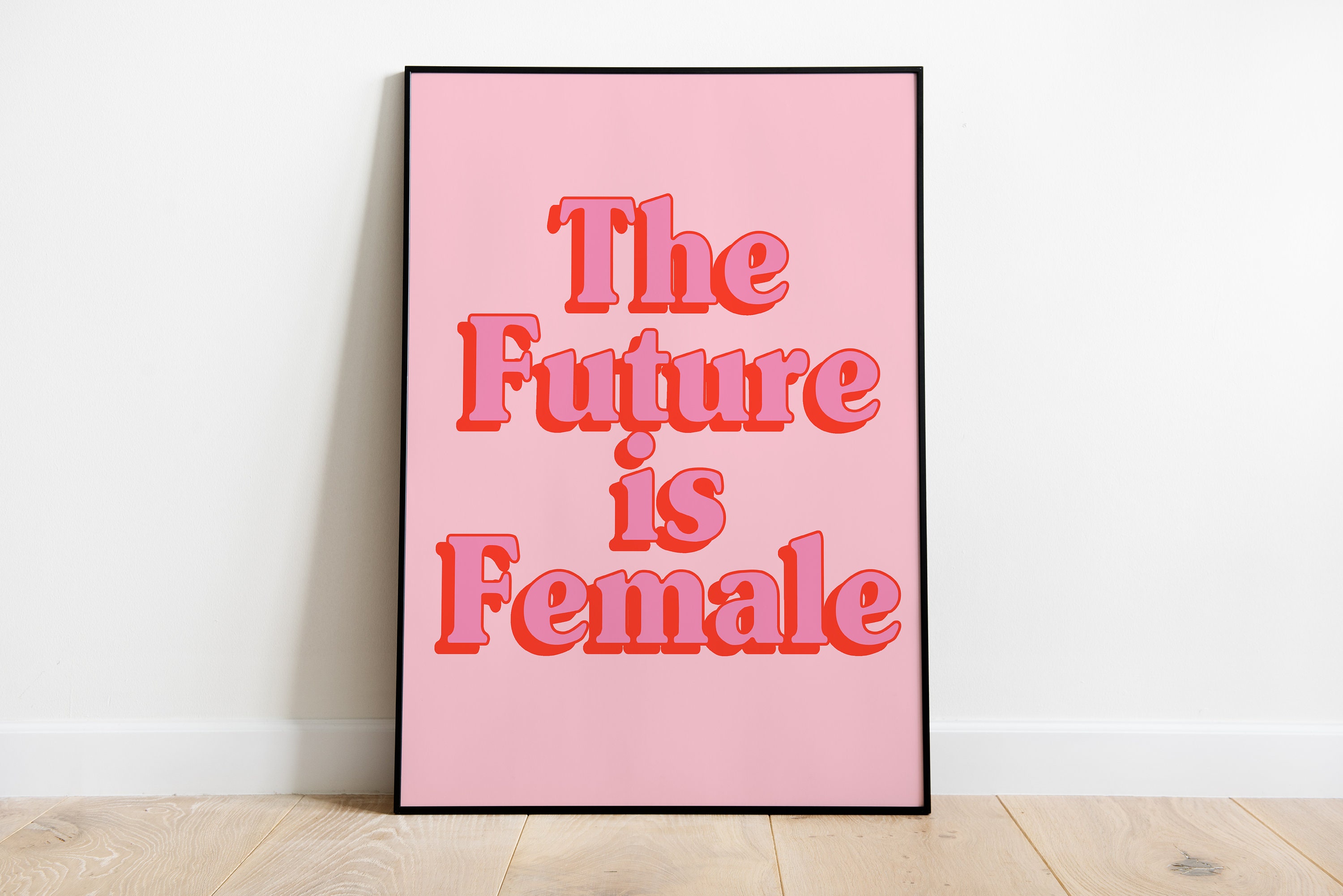 The Future is Female Girl Power Wall Art Yellow Mustard - Etsy UK