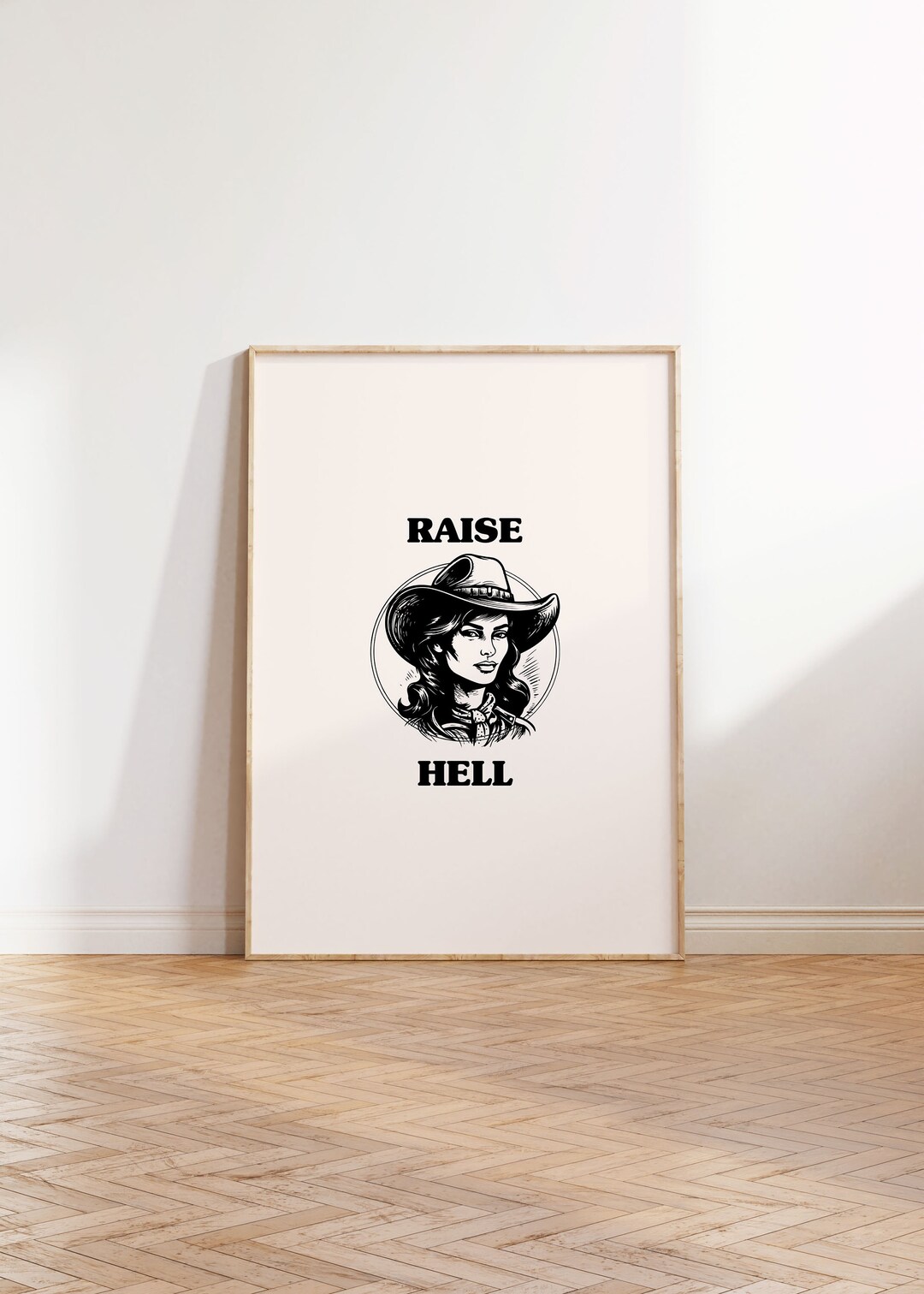 Raise Hell Poster | Cowgirl Cowboy Print | Dorm Wall Gallery | Gift for ...
