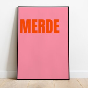 Merde French Shit Girl Power Wall Art Pink Red Print Unframed A3 A4 A5 ...