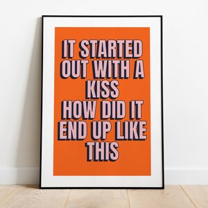 The Killers | Mr Brightside | It Started Out With A Kiss | Lyrics Print ...
