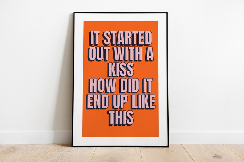 The Killers | Mr Brightside | It Started Out With A Kiss | Lyrics Print ...
