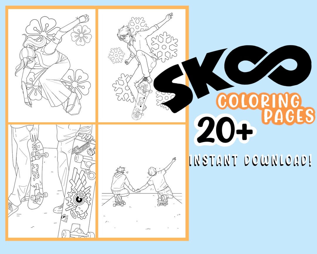 Sk8 Coloring Book Pages - Etsy