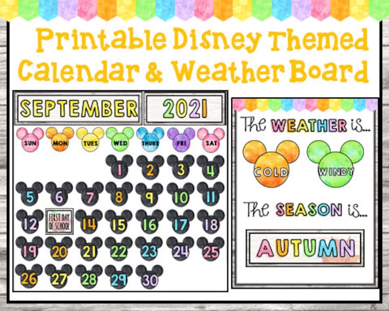 Printable Calendar and Weather Board - Etsy