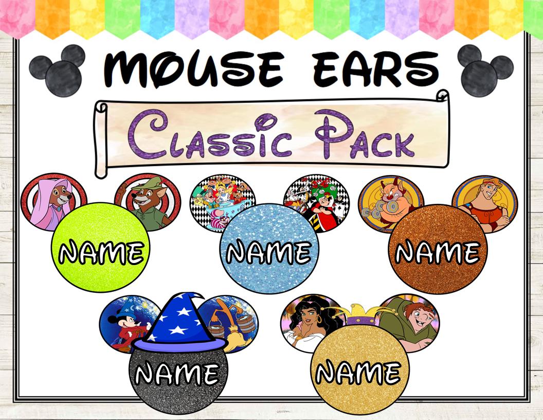 Classic Pack Mouse Ears (editable Name Tags) - Etsy
