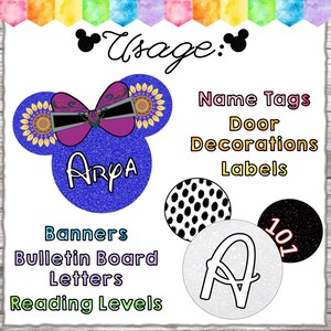 Editable Mouse Ears Name Tags Pack #1 - Etsy