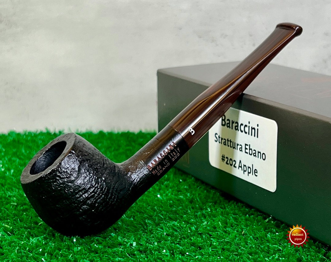 New Baraccini Strattura Ebano Pipe Sandblasted Apple 202 With Nice ...