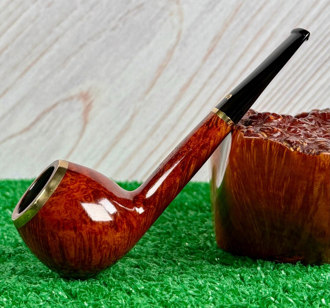 Rare Stanwell Gilt Edge #176 Apple W/ Oval Shank & Brass Banded Rim and ...