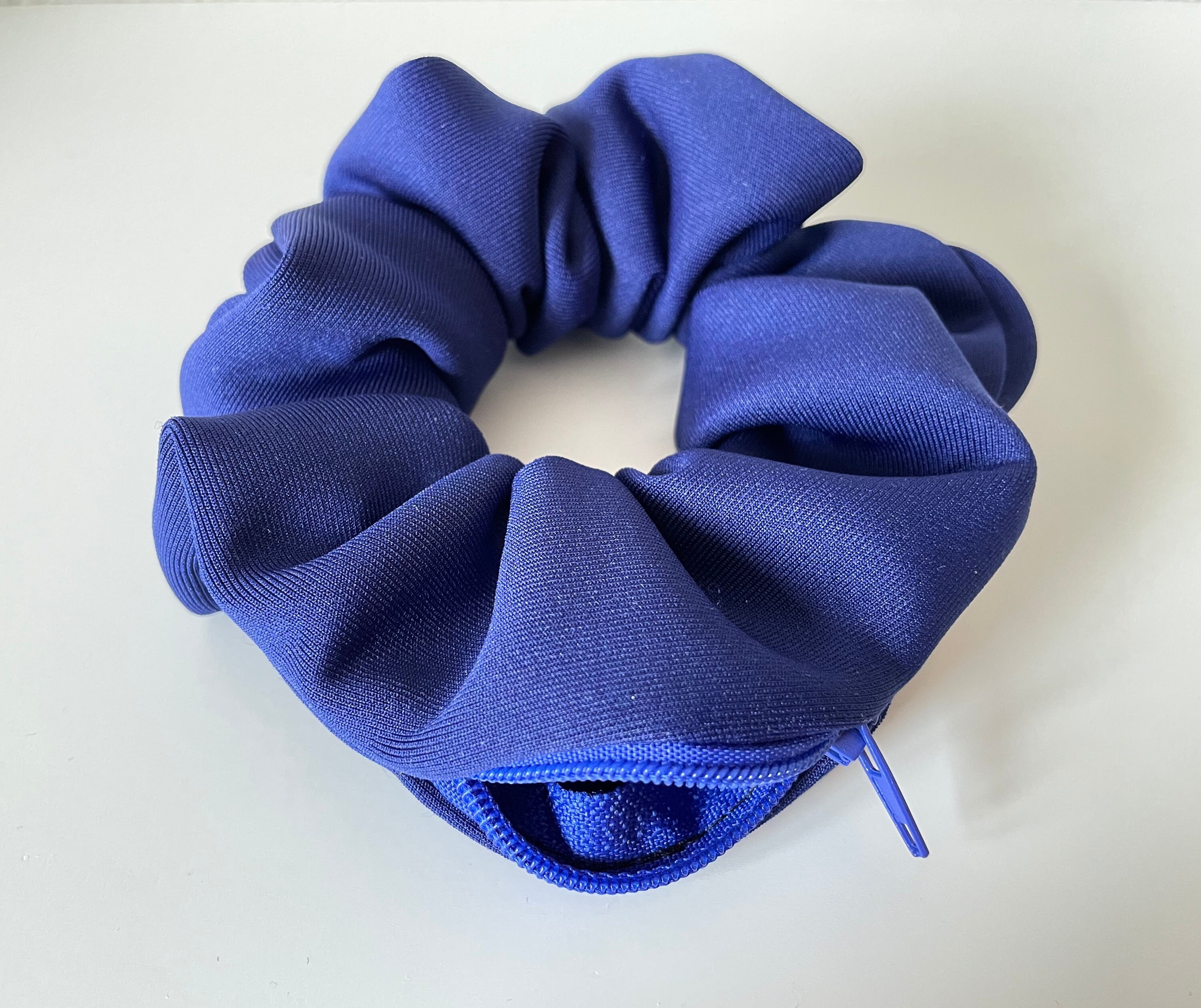Royal Blue Zipper Scrunchie / Blue Scrunchie/ Scrunchies With Pocket ...