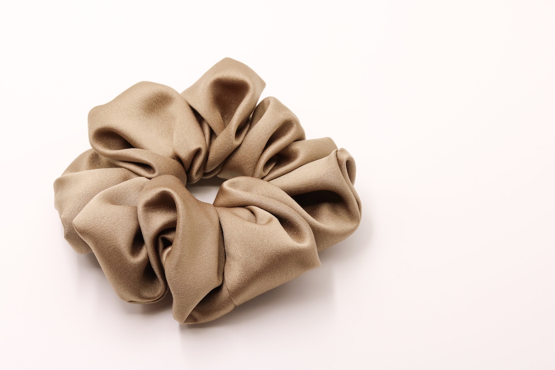 Satin Stiff Brown Scrunchie / Hair Accessories Scrunchie / - Etsy