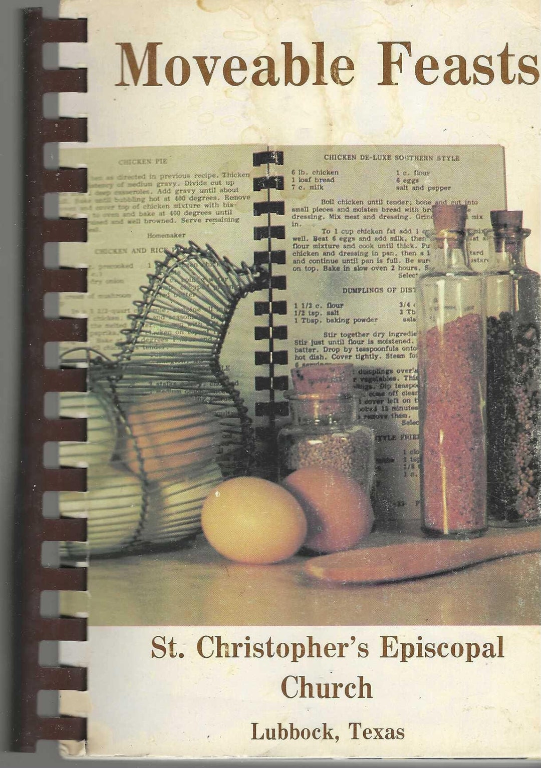 Lubbock Texas Vintage 1985 St Christopher's Episcopal Church Moveable Feasts Cookbook TX ...