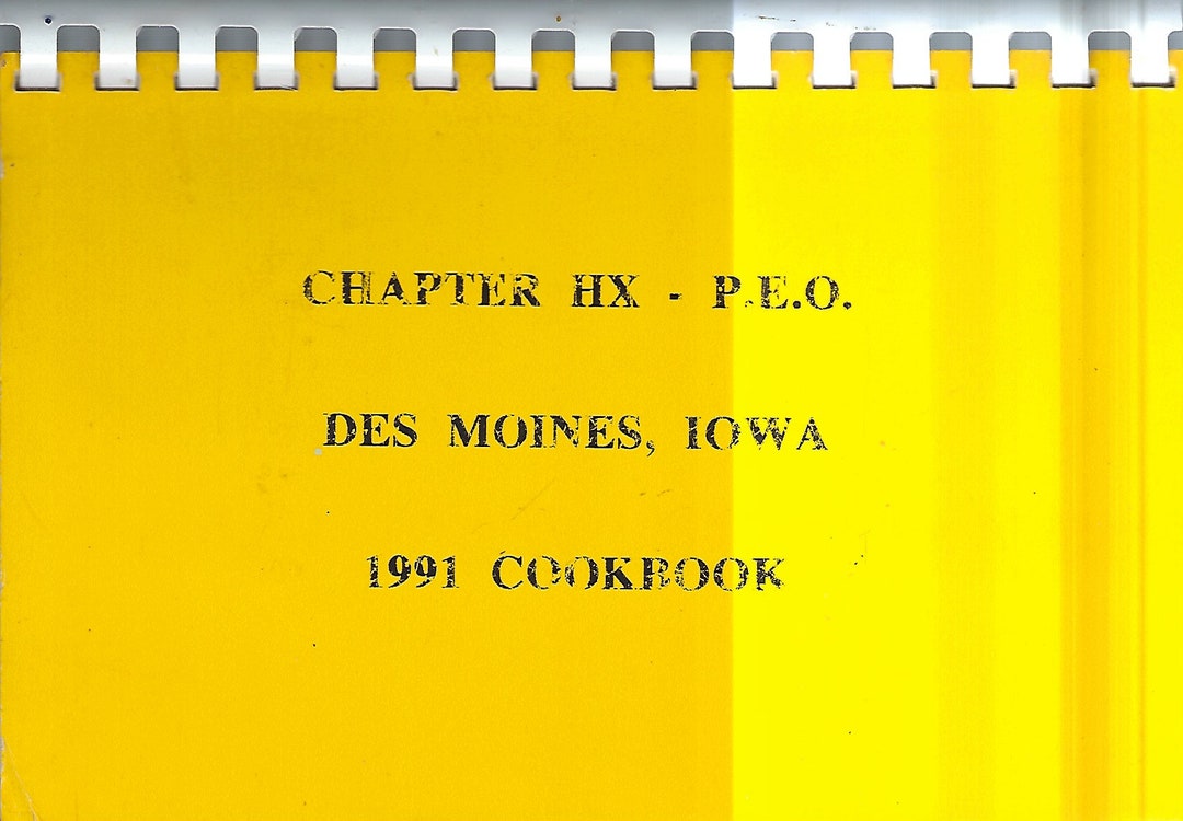 Des Moines Iowa Vintage 1991 P.E.O. Chapter HX PEO Club Cookbook IA ...