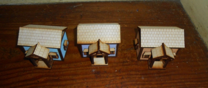 Miniature Chattel Houses With Porch Windows Door Detailed Marked Made ...