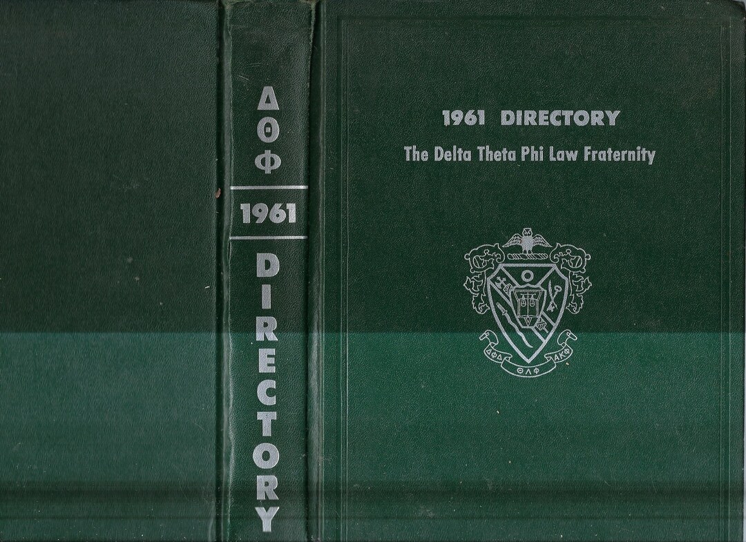 1961 Directory the Delta Theta Phi Law Fraternity Hard Cover Year Book ...