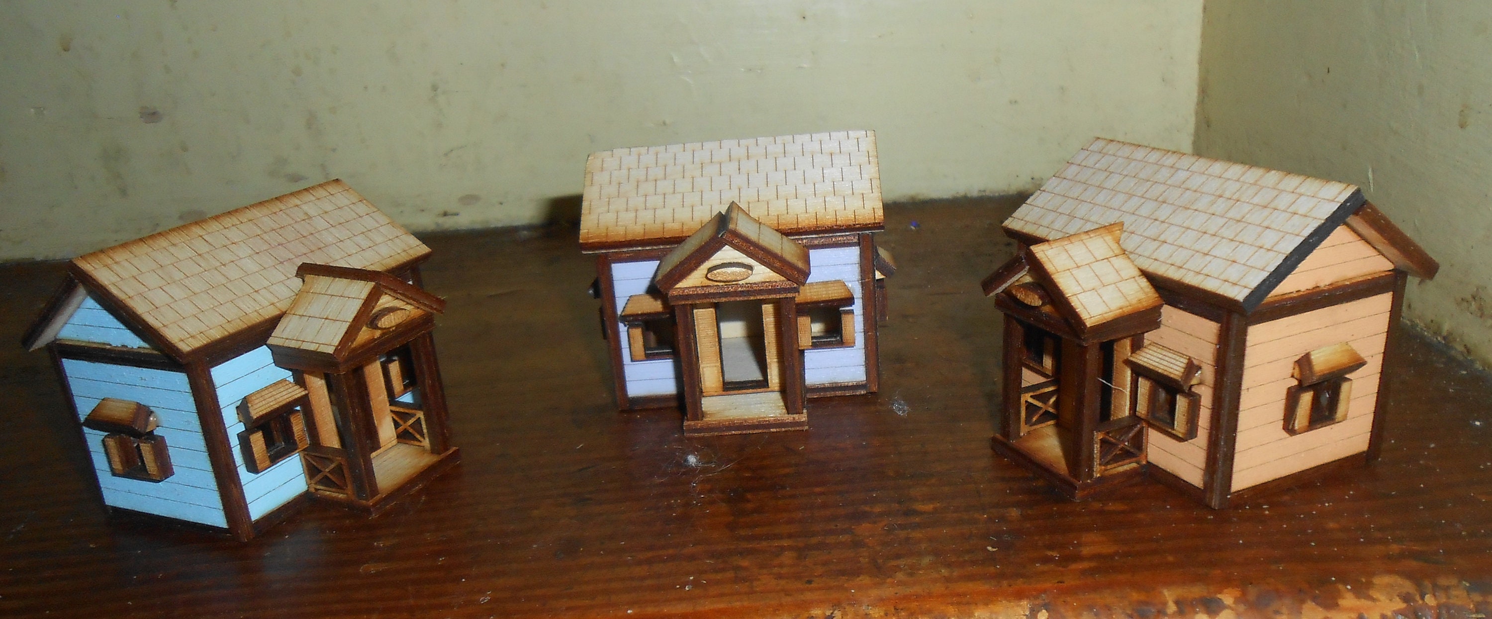 Miniature Chattel Houses With Porch Windows Door Detailed Marked Made ...